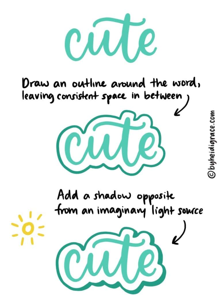 21 Fun and Easy Ways to Embellish Hand Lettering - By Heidi Grace