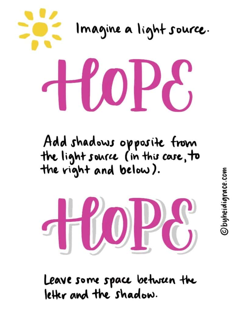 21 Fun and Easy Ways to Embellish Hand Lettering - By Heidi Grace