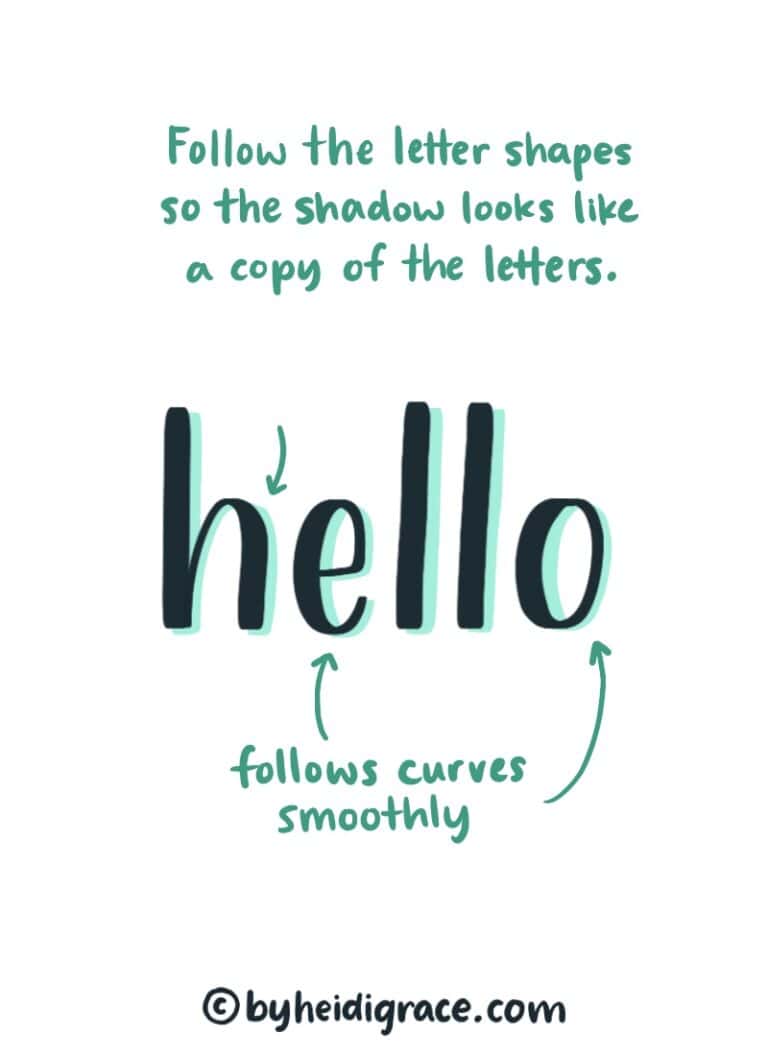 How to Easily Add Shadows to Lettering (9 ways!) - By Heidi Grace