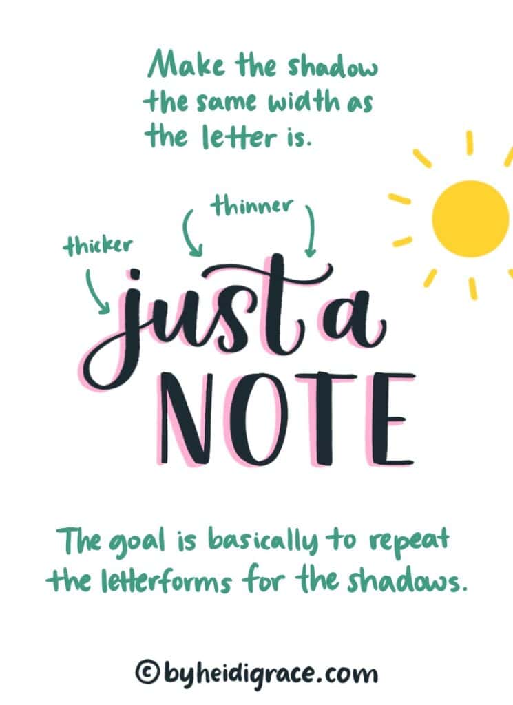 How to Easily Add Shadows to Lettering (9 ways!) - By Heidi Grace